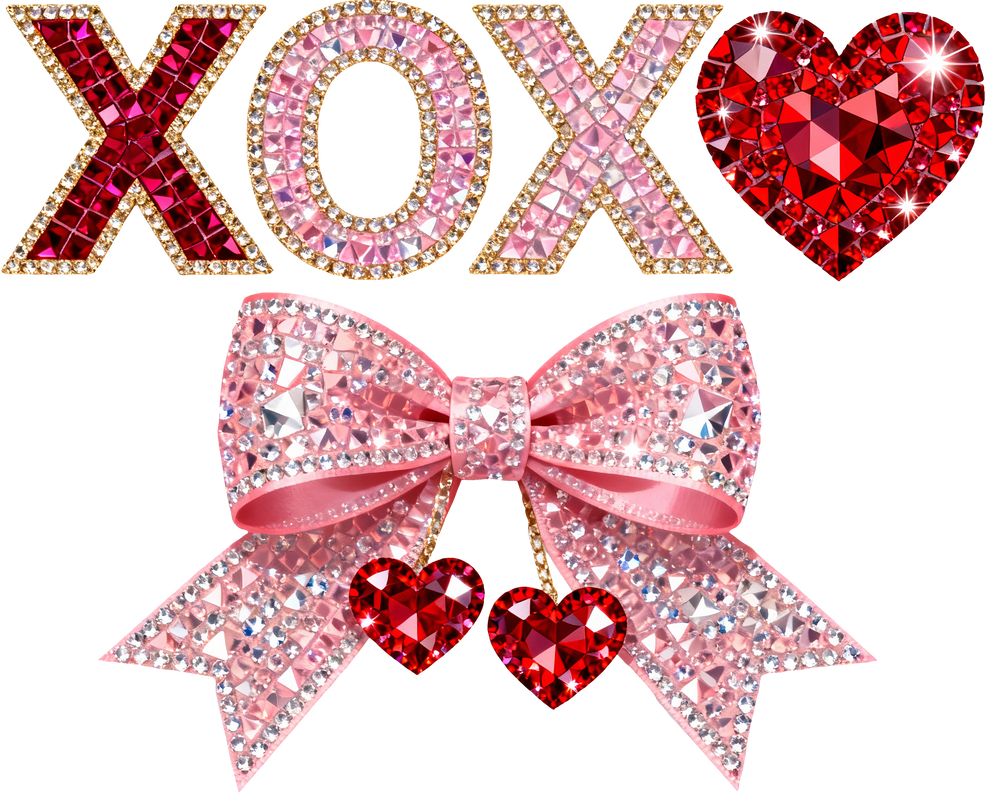 Teddy Bear BLING VALENTINE DTF TRANSFER 11.40" Wide – TransferCannon.com